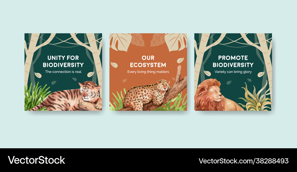 Banner template with biodiversity as natural Vector Image