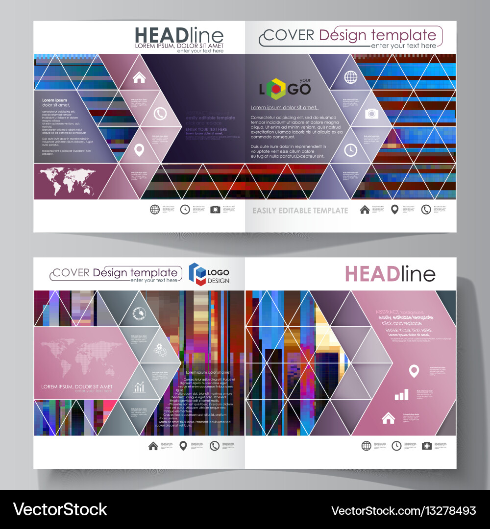 Business templates for square design bi fold Vector Image