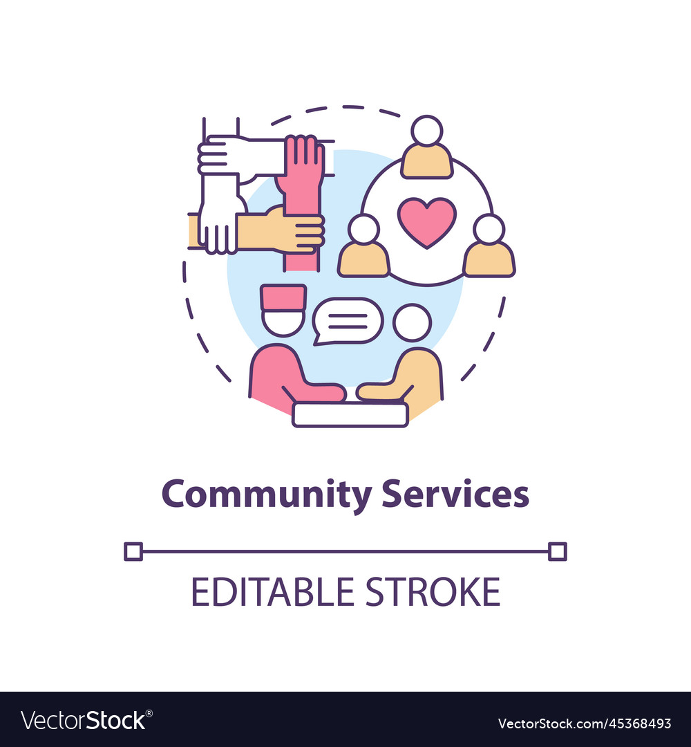Community services concept icon Royalty Free Vector Image