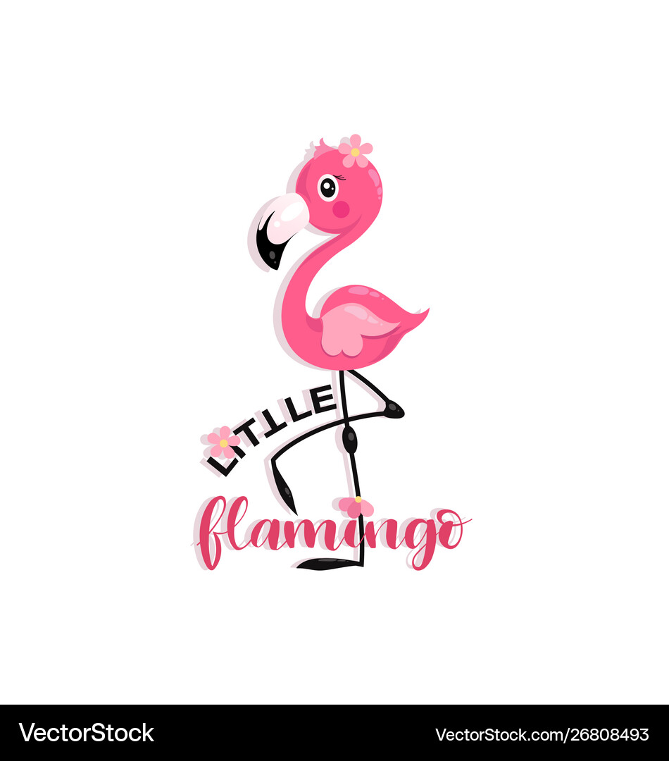 Cute little flamingo Royalty Free Vector Image