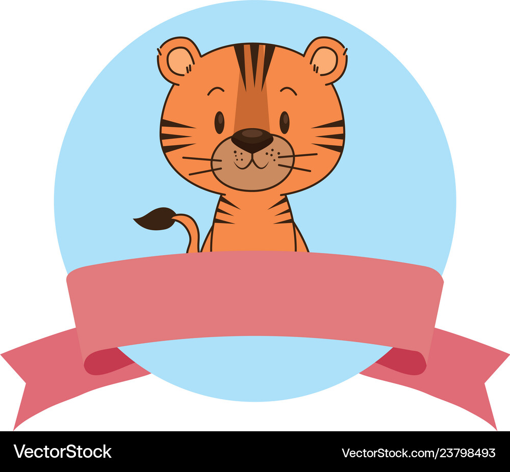 Cute little tiger character Royalty Free Vector Image