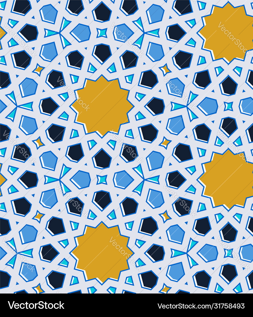 Eastern islamic traditional mosaicseamless Vector Image