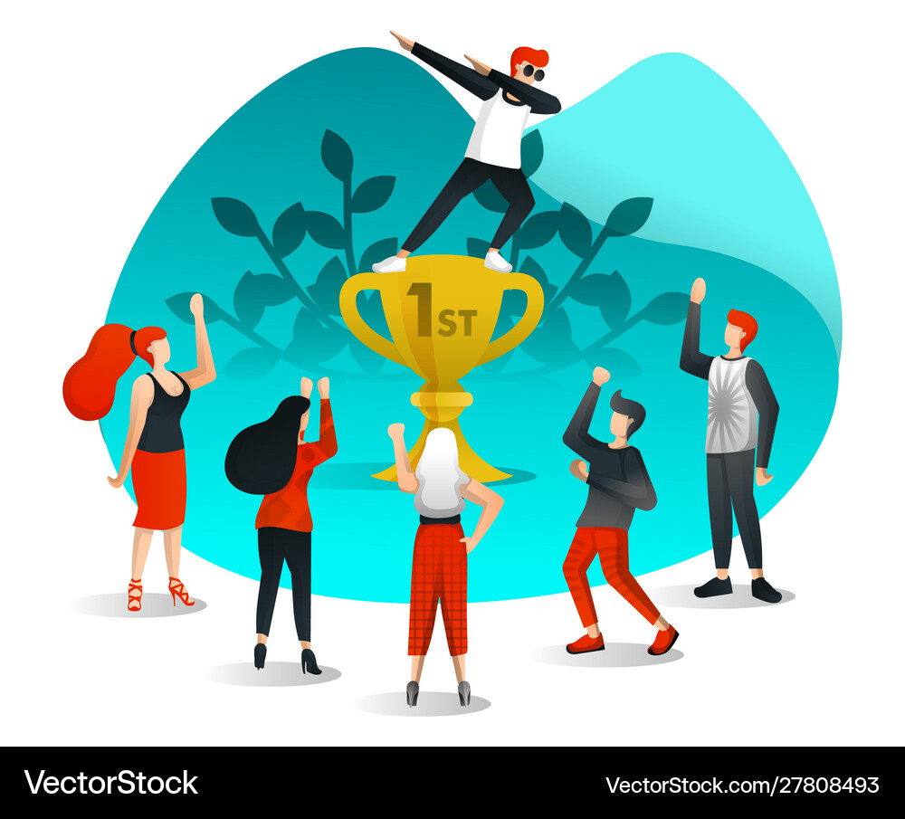 Employee successfully achieve target celebrate Vector Image