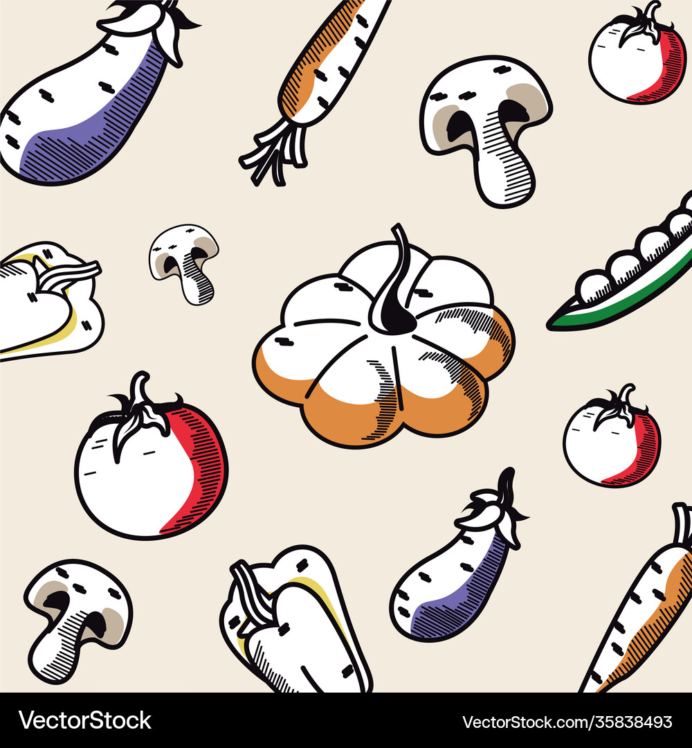 Healthy and vegetarian food pattern Royalty Free Vector