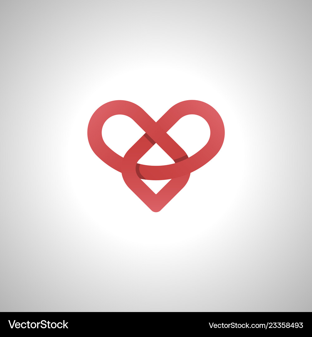Infinity love or eternal love red image icon and Vector Image