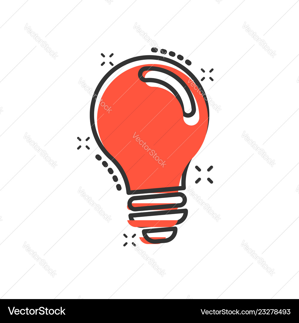 Light bulb icon in comic style lightbulb cartoon Vector Image