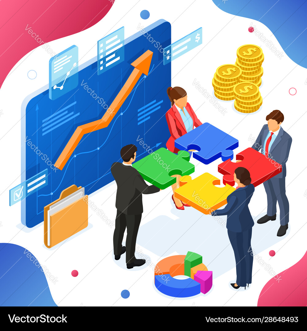 Partnership teamwork business mans and womans Vector Image