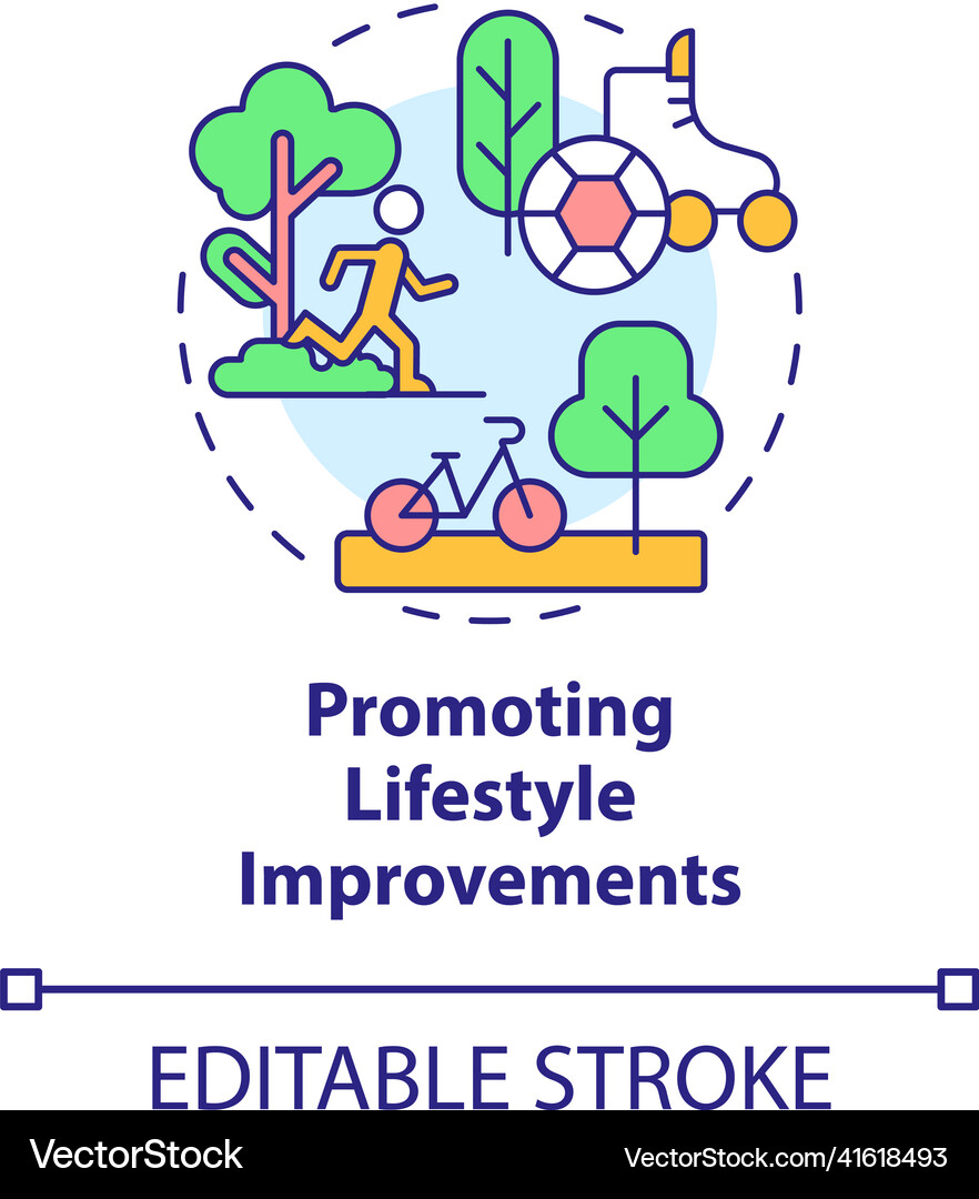 Promoting lifestyle improvements concept icon Vector Image