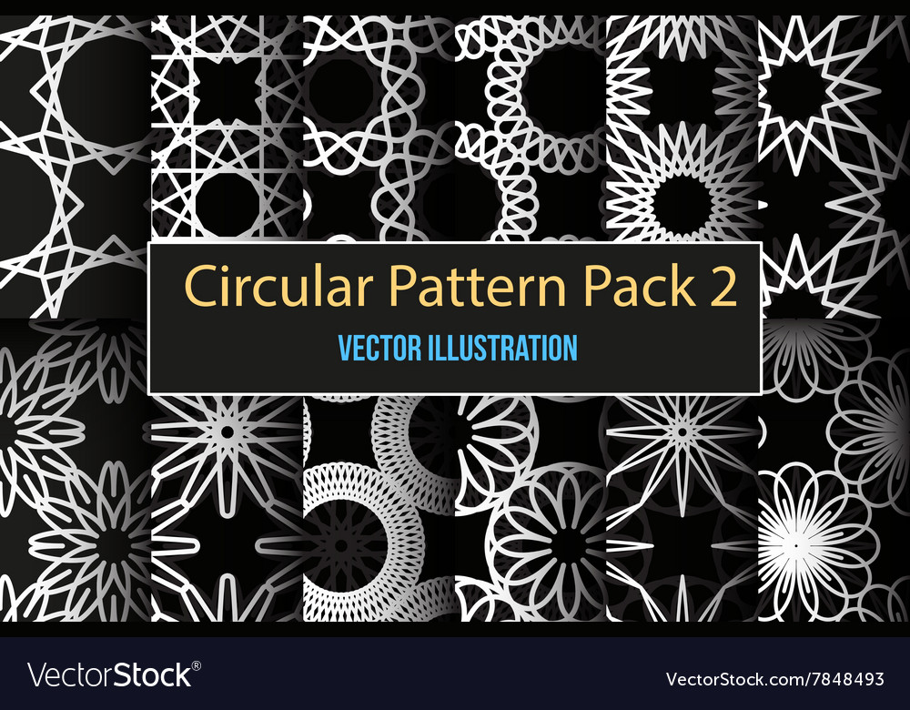 Set of round and circular decorative patterns Vector Image