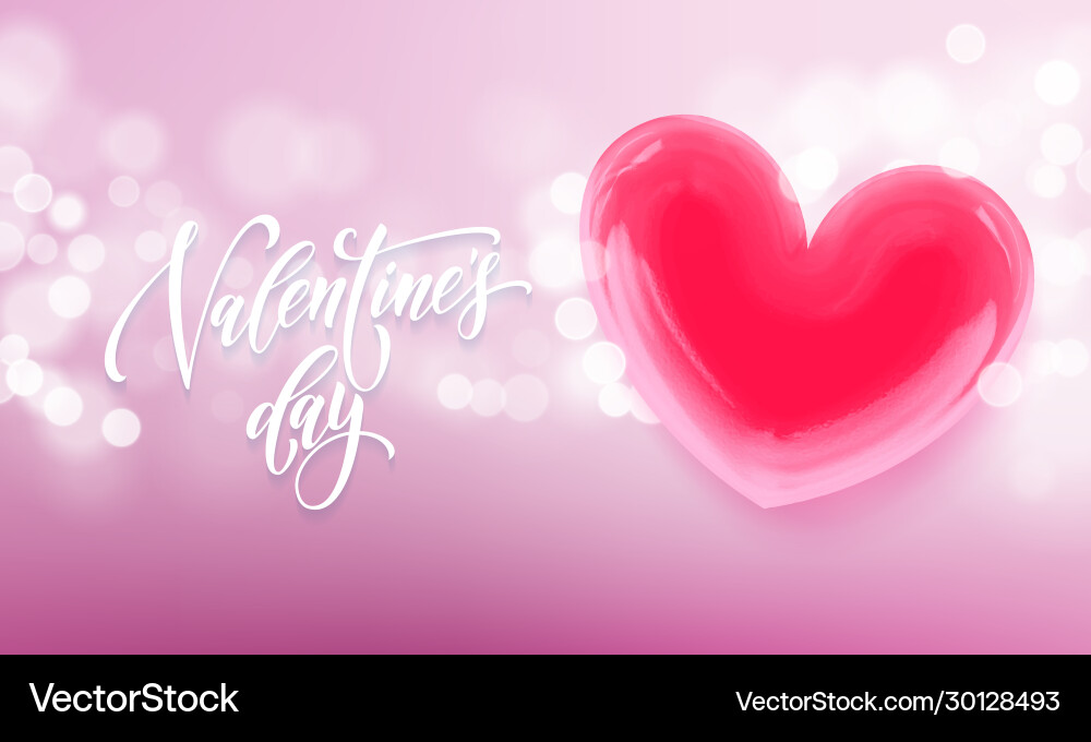 Valentines day greeting card valentine red Vector Image