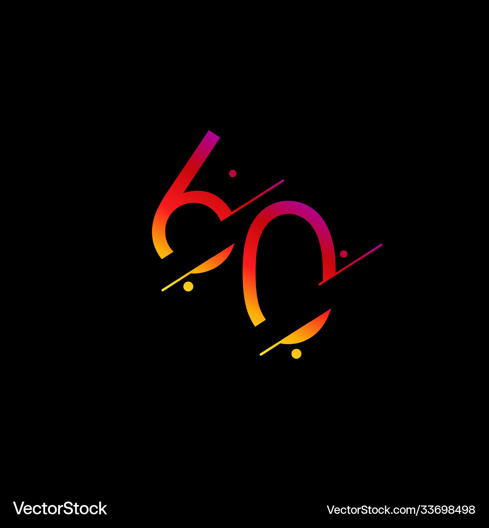 60 years anniversary celebration elegant number Vector Image
