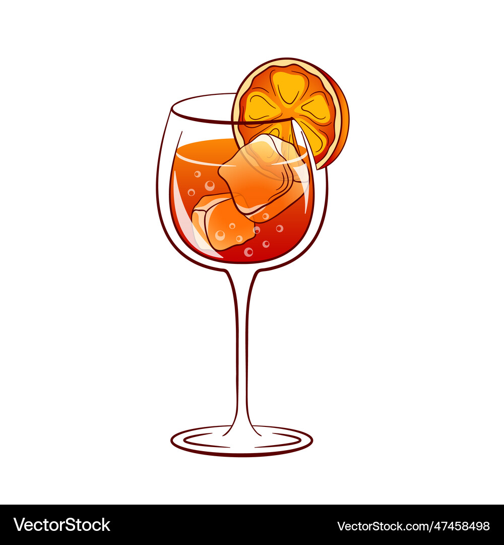 Aperol spritz cocktail alcoholic drink with fresh Vector Image