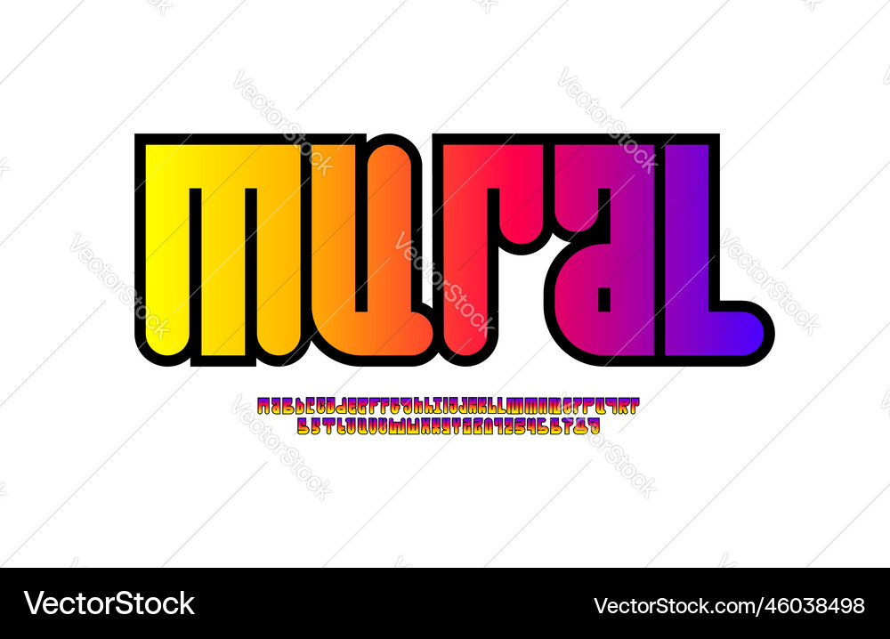 Art alphabet font street typography Royalty Free Vector