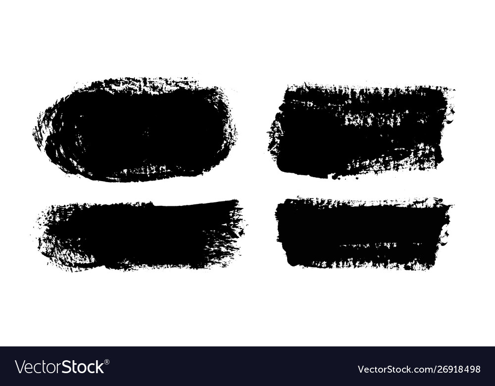 Brush strokes paintbrush set grunge Royalty Free Vector