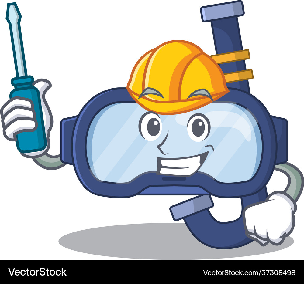 Caricature design style dive glasses worked as Vector Image