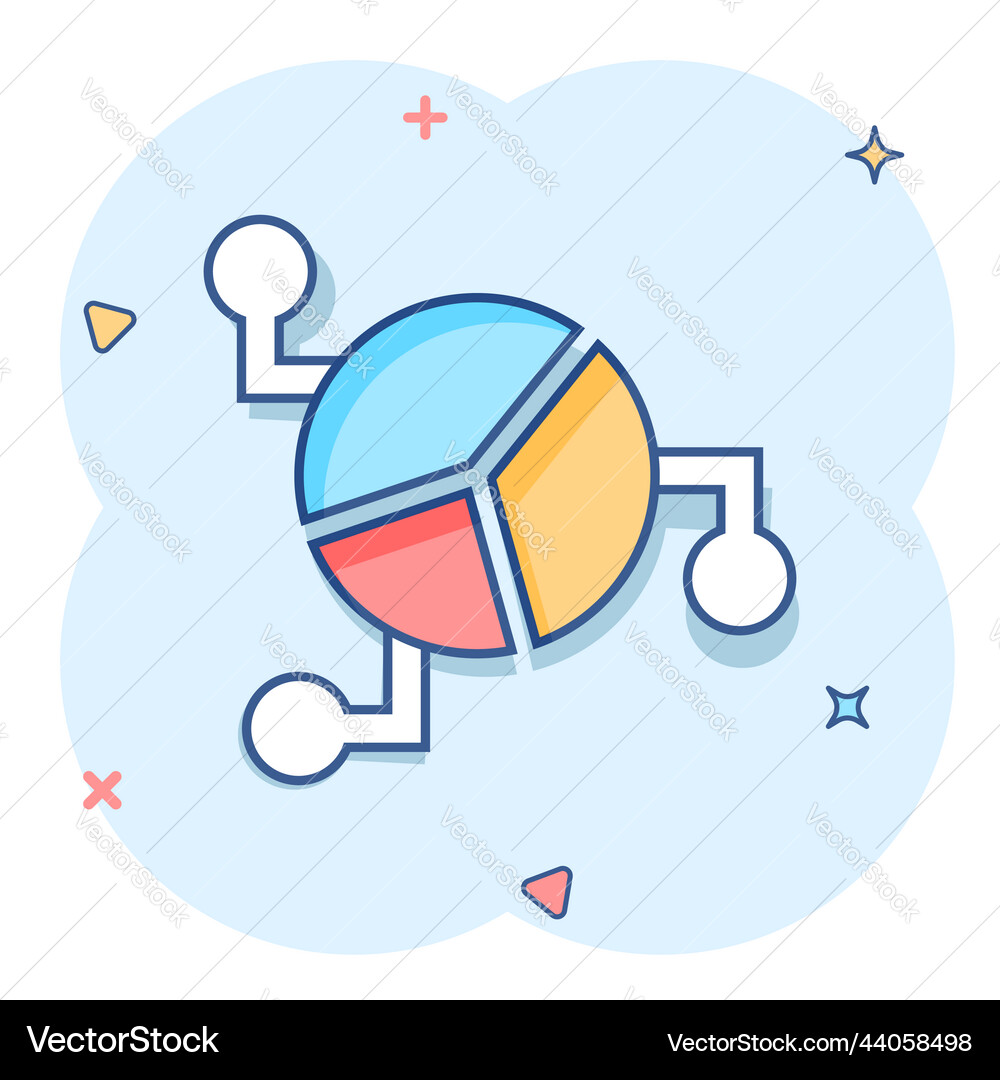 Chart icon in comic style diagram cartoon Vector Image