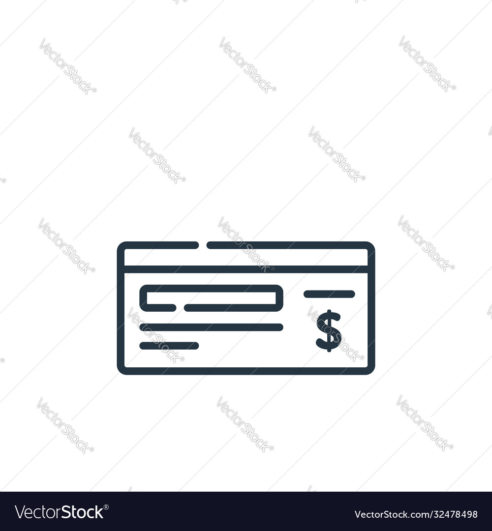 Cheque icon editable stroke linear Royalty Free Vector Image