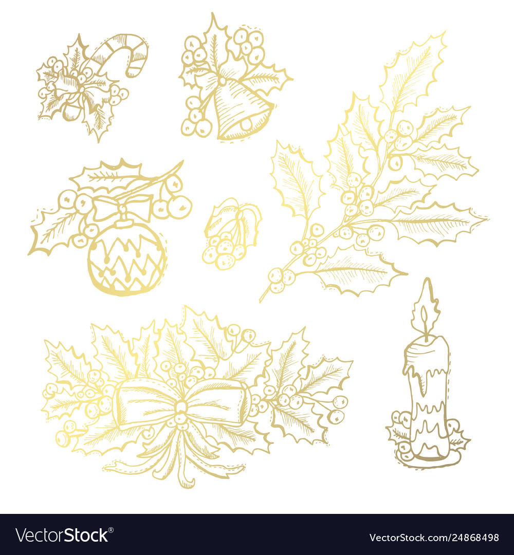 Christmas decorations set Royalty Free Vector Image