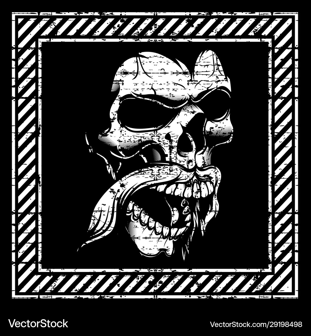 Grunge style skull isolated easy to edit Vector Image