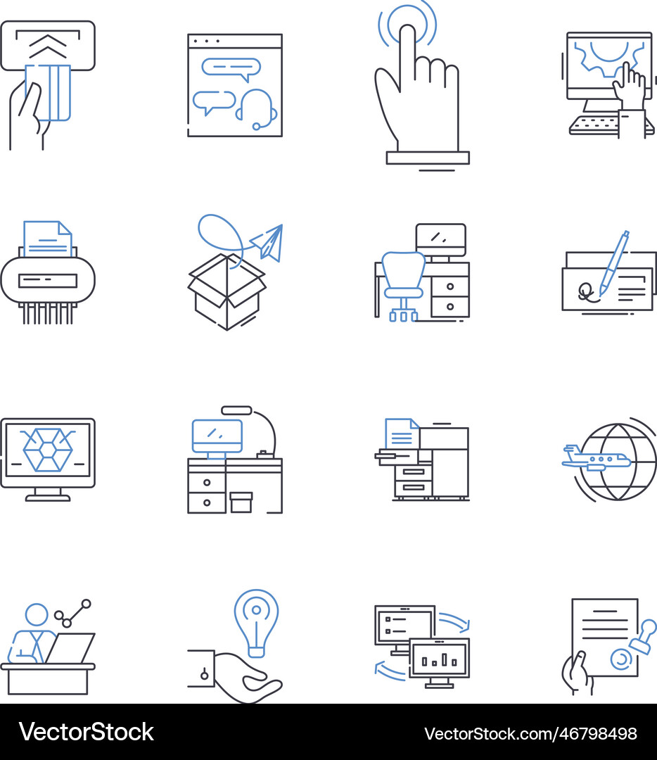 Incorp organization line icons collection Vector Image