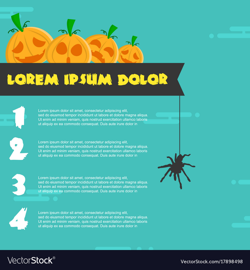 Infographic Halloween Theme Design Collection Vector Image