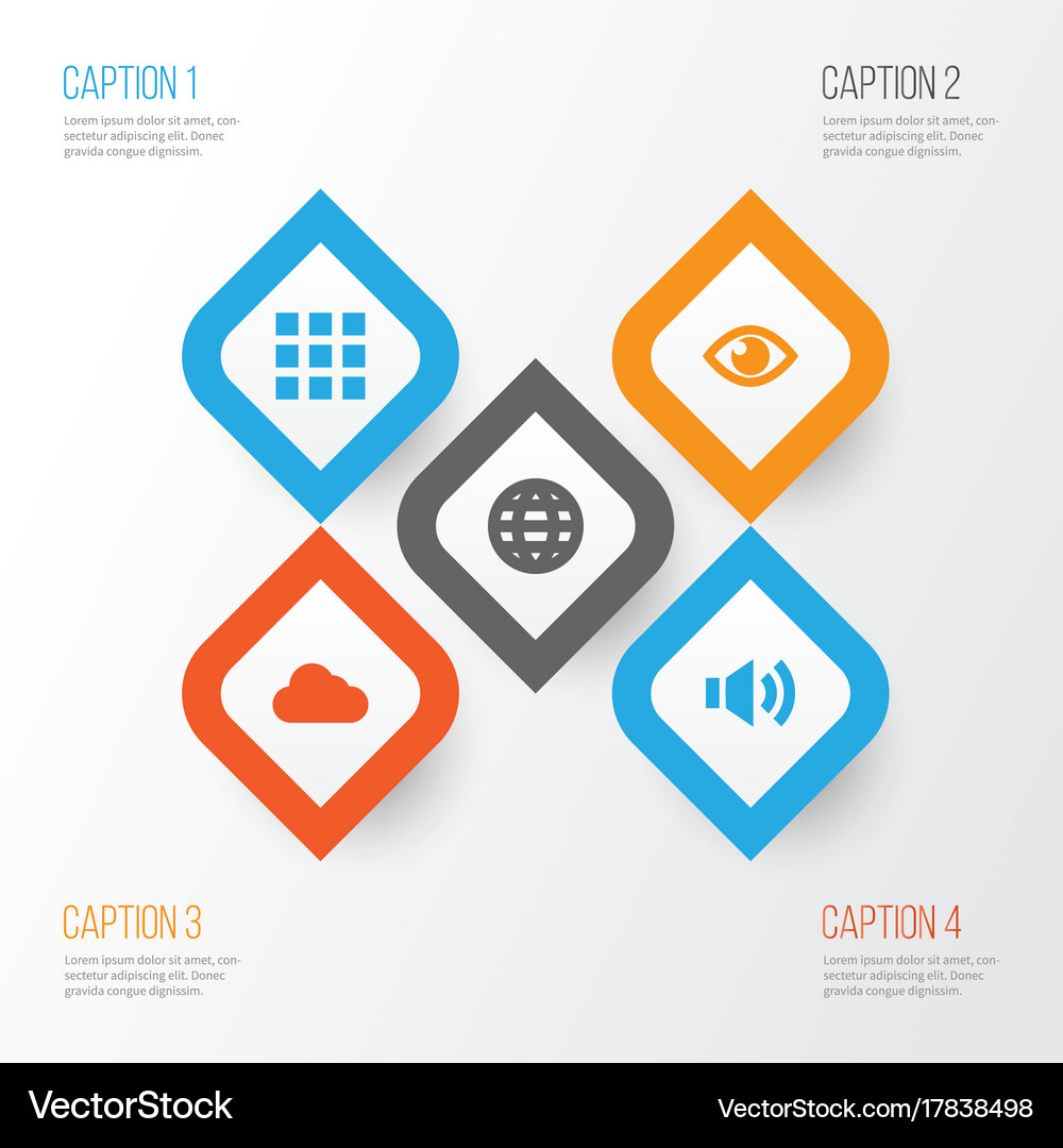 Interface icons set collection of audio earth Vector Image