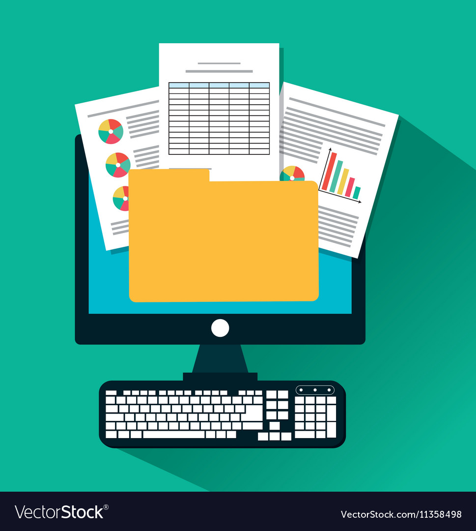 Invoice document and computer design Royalty Free Vector