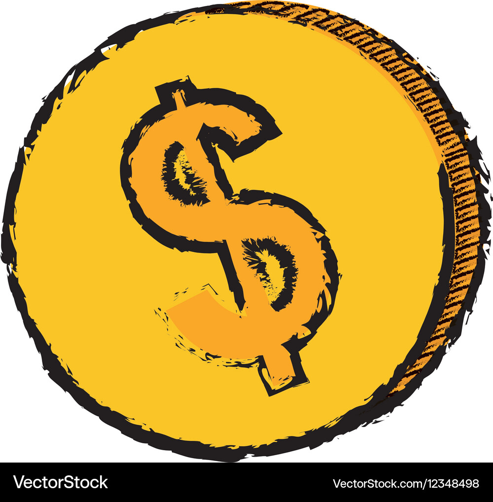 Isolated coin money Royalty Free Vector Image - VectorStock