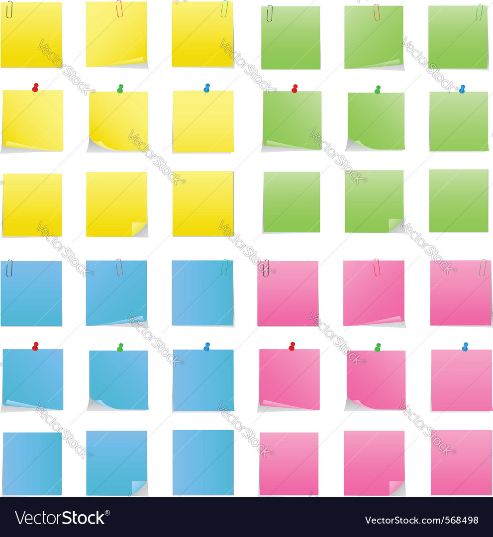 Postit notes Royalty Free Vector Image - VectorStock