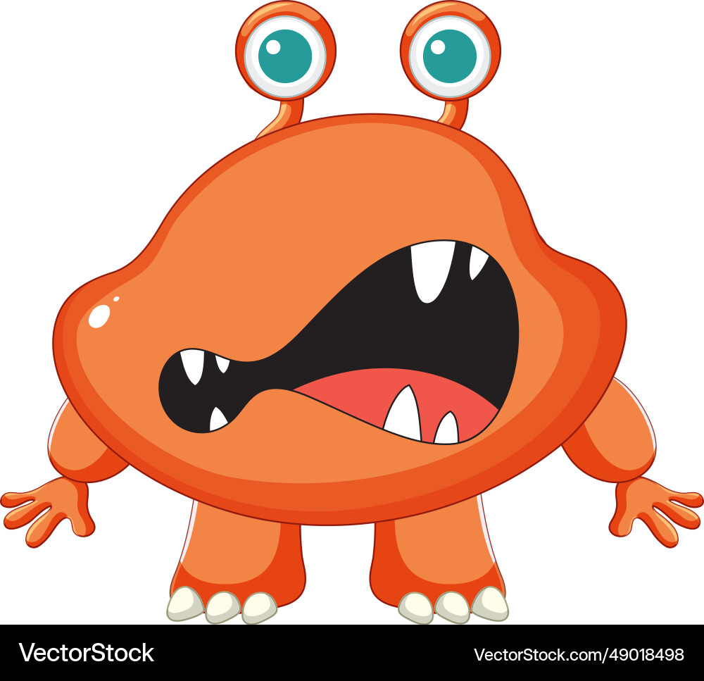 Red monster cartoon character a playful Royalty Free Vector
