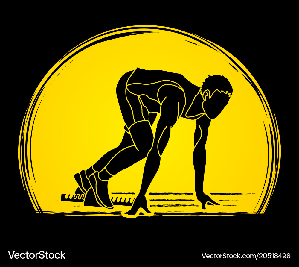 Runners sprinting marathon running Royalty Free Vector Image