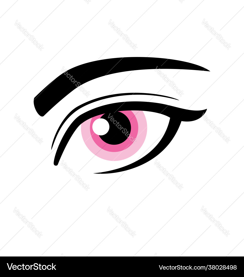 Simple beautiful female human eye icon Royalty Free Vector