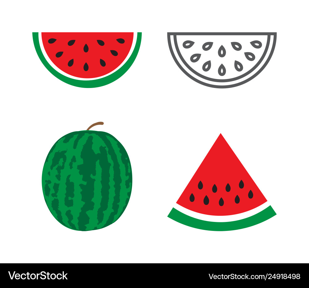 Watermelon icons set Royalty Free Vector Image