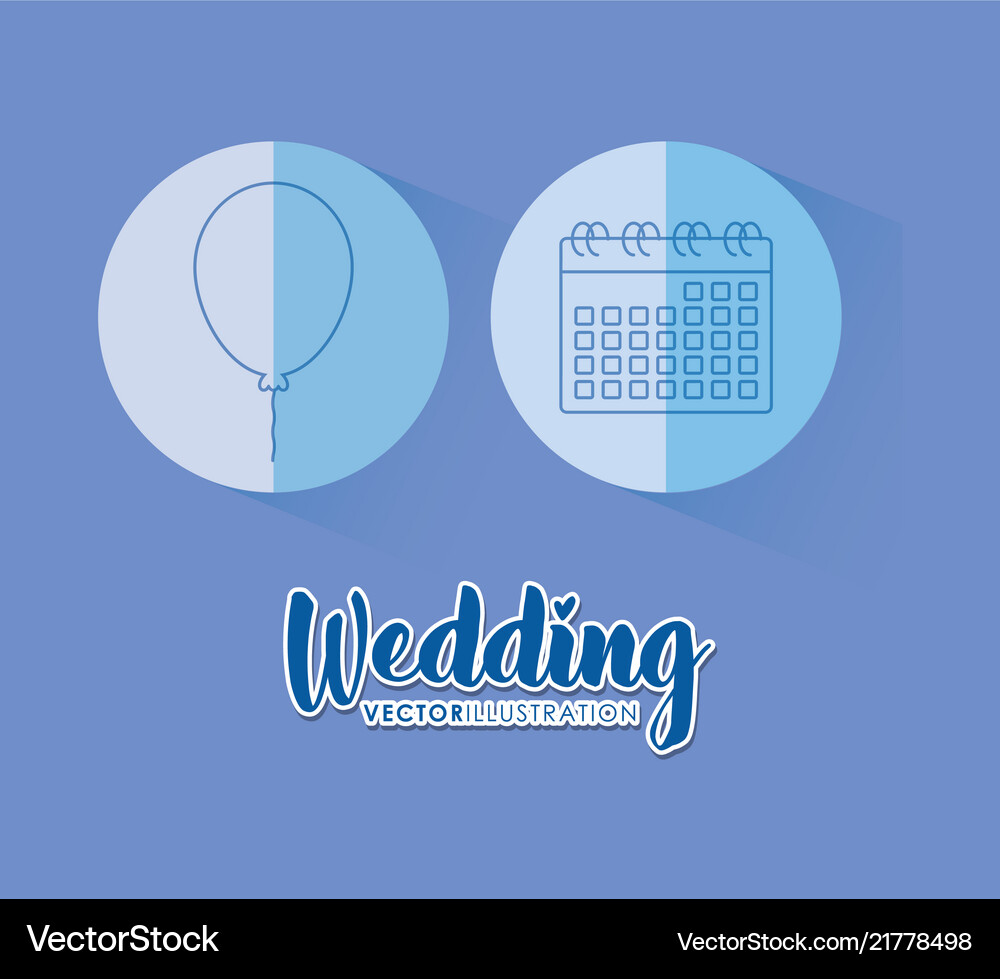 Wedding celebration card with set icons Royalty Free Vector