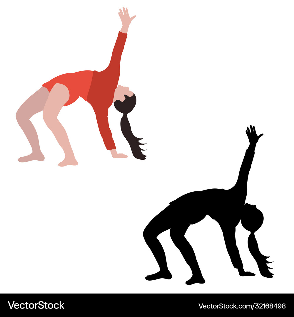 White background dancing girl no face flat style Vector Image