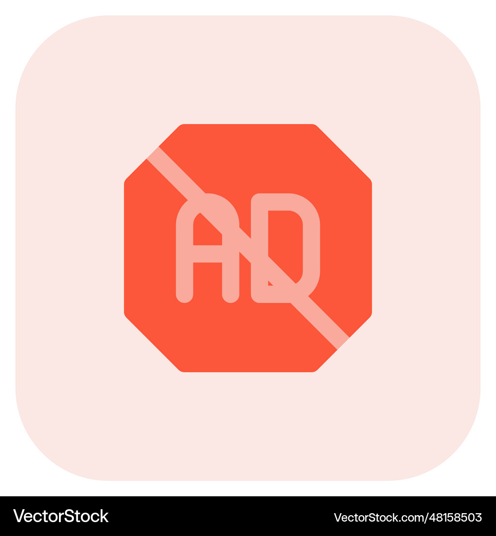 Ad blocker helps to prevent commercials Royalty Free Vector