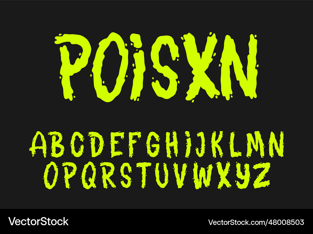 Alphabet splash green cartoon Royalty Free Vector Image