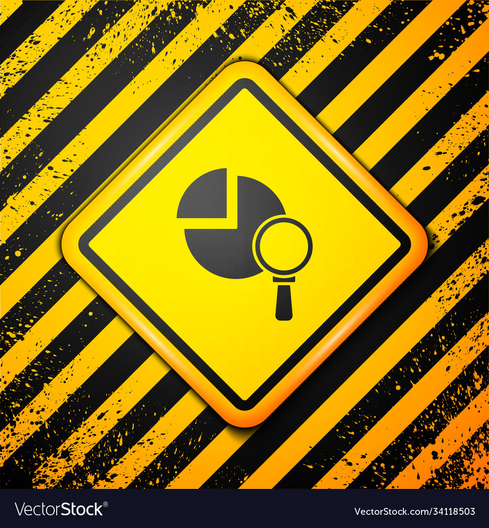 Black magnifying glass and data analysis icon Vector Image