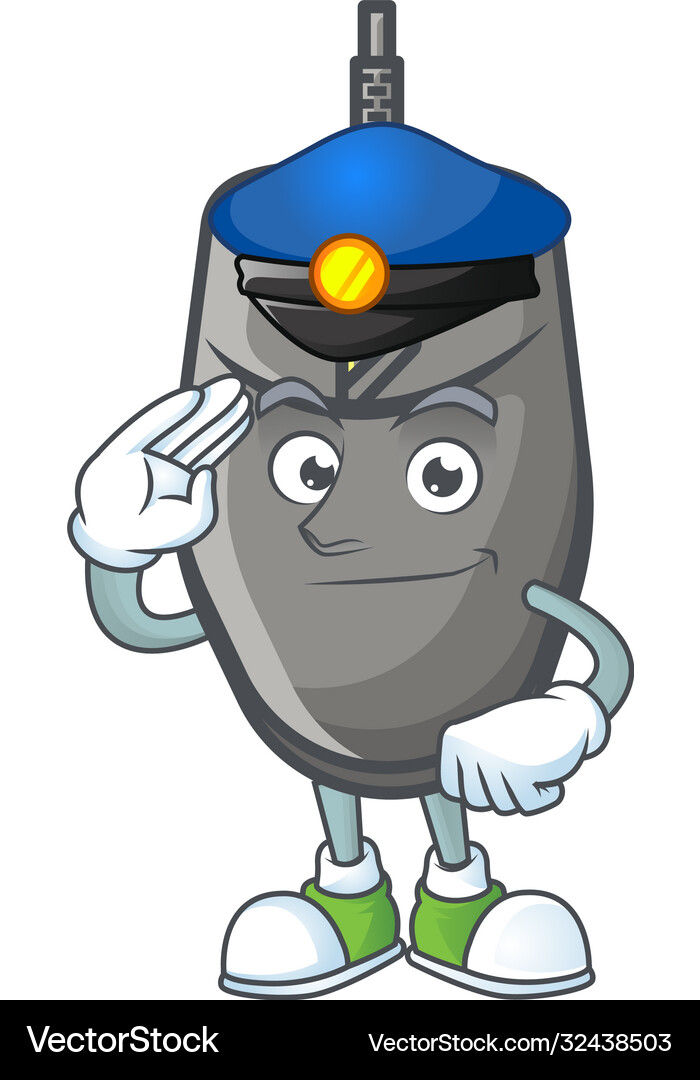 Character black mouse working as a police officer Vector Image