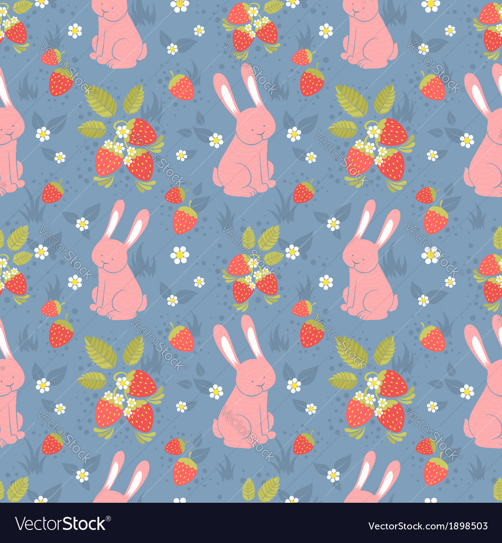 Cute rabbits seamless pattern Royalty Free Vector Image