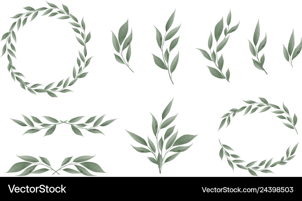 Designer elements set collection of greeng Vector Image