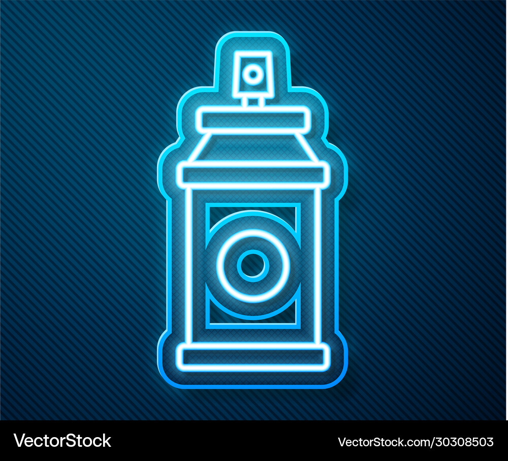 Glowing neon line paint spray can icon isolated Vector Image