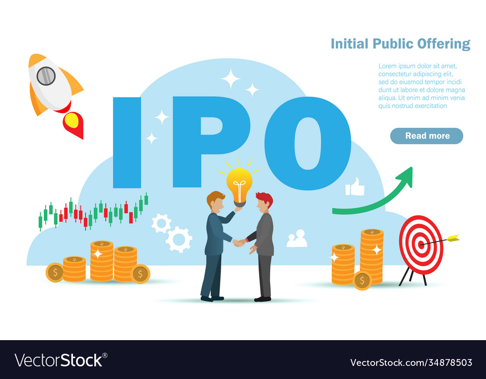 Ipo initial public offering for stock exchange Vector Image Ipo initial public offering for stock exchange Vector Image