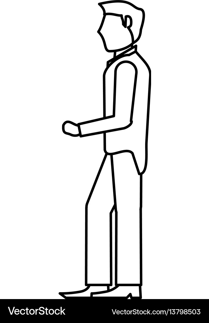 Man groom wedding outline Royalty Free Vector Image