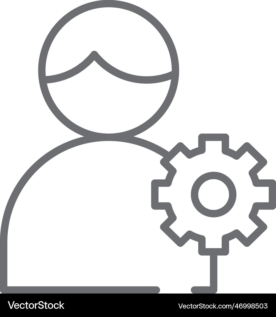 Manager business icon with black outline style Vector Image