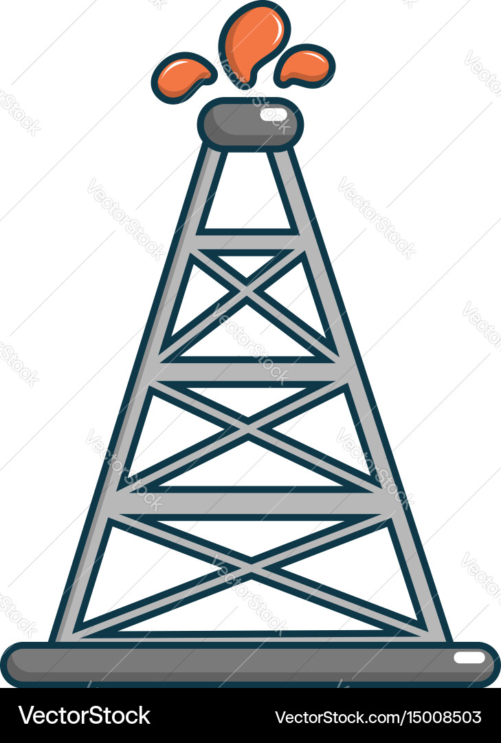 Oil rig icon cartoon style Royalty Free Vector Image