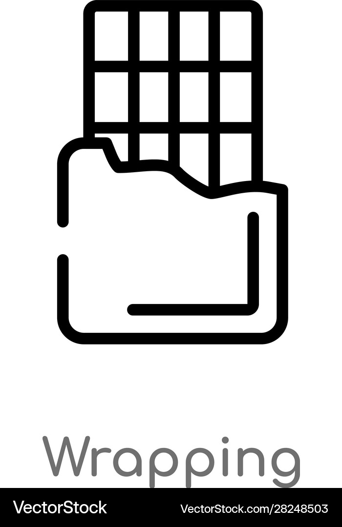 Outline wrapping icon isolated black simple line Vector Image