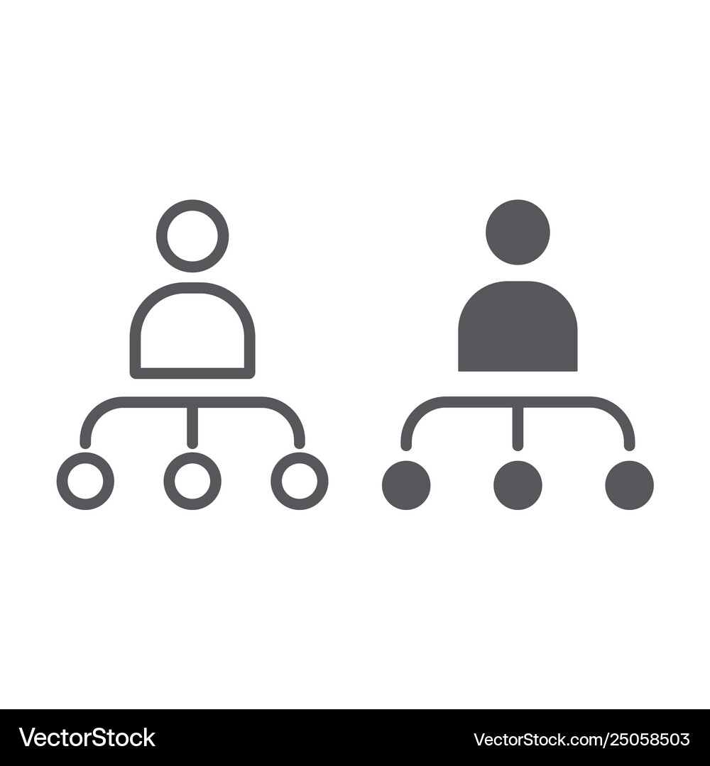 Person and chart line glyph icon worker Royalty Free Vector