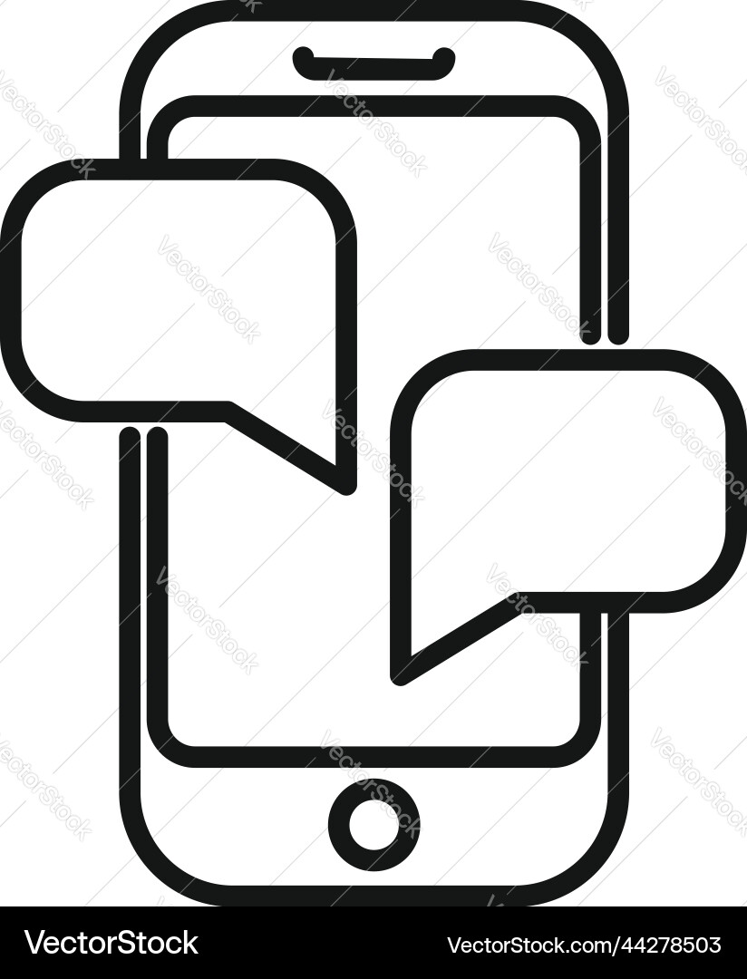 Phone chat icon outline contact call Royalty Free Vector