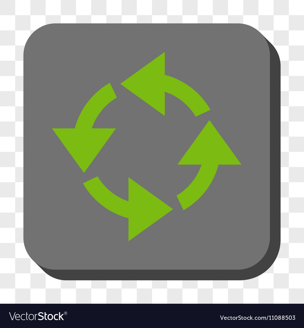 Recycle rounded square button Royalty Free Vector Image